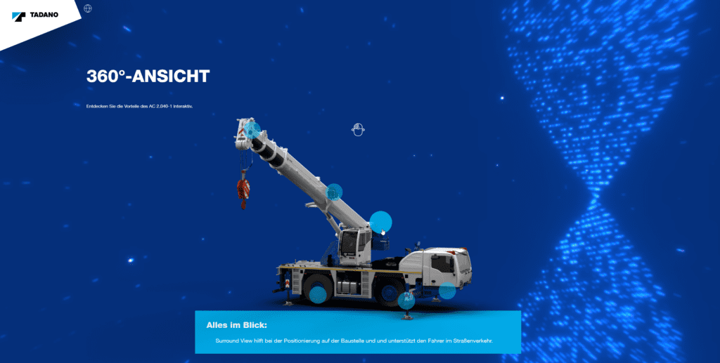 Tadano Something Big: Interaktive Webanwendung mit WebGL